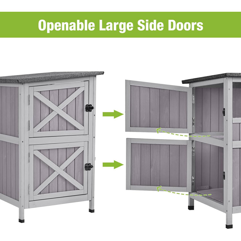 Tucker Murphy Pet™ Cat House Outdoor Weatheproof Feral Cat Shelter Wooden Cat Condos for Winter ...